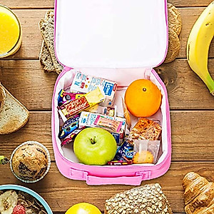 AGSDON 4PCS Kids Backpacks for Girls, 16" Little Kid Unicorn Sequin Elementary School Bookbag and Lunch Box - Pink