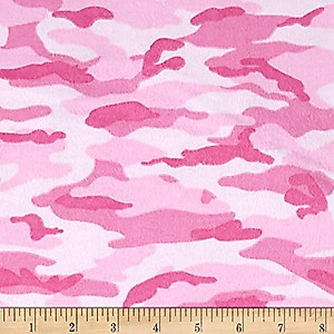 Comfy Flannel Camo Pink, Fabric by the Yard