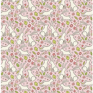 Bunny Birthday Party Gift Wrap Paper - Folded Flat 30 x 20 Inch (3 Sheets)
