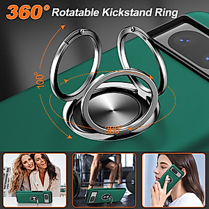 JAME for Google Pixel 8 Case, Slim Fit Case for Pixel 8 with Ring Holder Kickstand [Military Grade Drop Tested] [TPU+PC] Dual Layer Shockproof Protective Phone Case for Google Pixel 8, Green