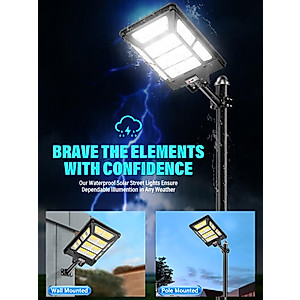 VENSSTNOR 3200W Solar Street Lights Outdoor - 6500K Wide Angle Solar Light with Motion Sensor, IP67 Waterproof Solar Parking Lot Lights Dusk to Dawn with Remote for Street Yard Garden