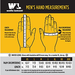 Men's Heavy Duty Leather Winter Work Gloves with Thinsulate Insulation (Wells Lamont 5127XL), Palomino with Black Back, X-Large