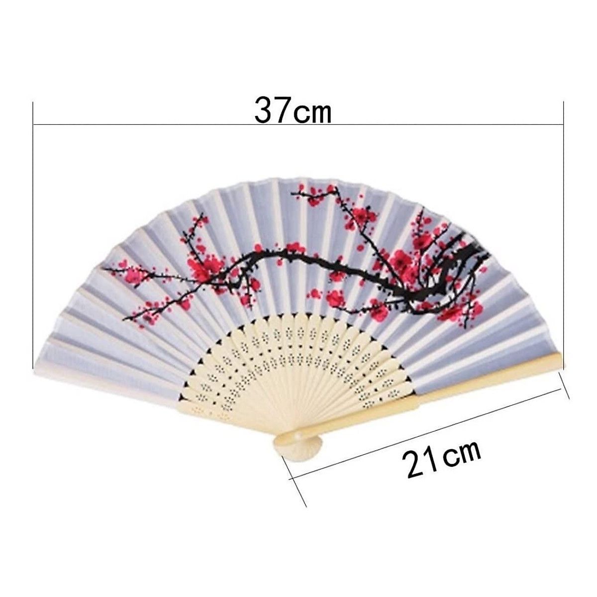 Folding Hand Fan Folding Fan Handheld Folded Fan Folding Chinese Style Hand Fan Portable Bamboo Plum Blossom Wedding Traditional Handmade Artware Foldable Fan Hand Held Fans