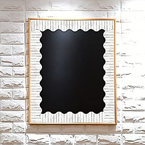 White Wood Scalloped Bulletin Board Border Trim for Classroom School Decoration Teacher Students Supply for Chalkboard Whiteboard 52 ft