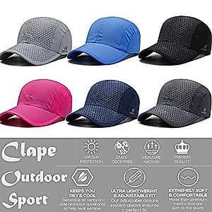 CLAPE Quick Dry Sports Hat Lightweight Breathable Unstructured Soft Run Cap Unisex (CP08-Light Gray)