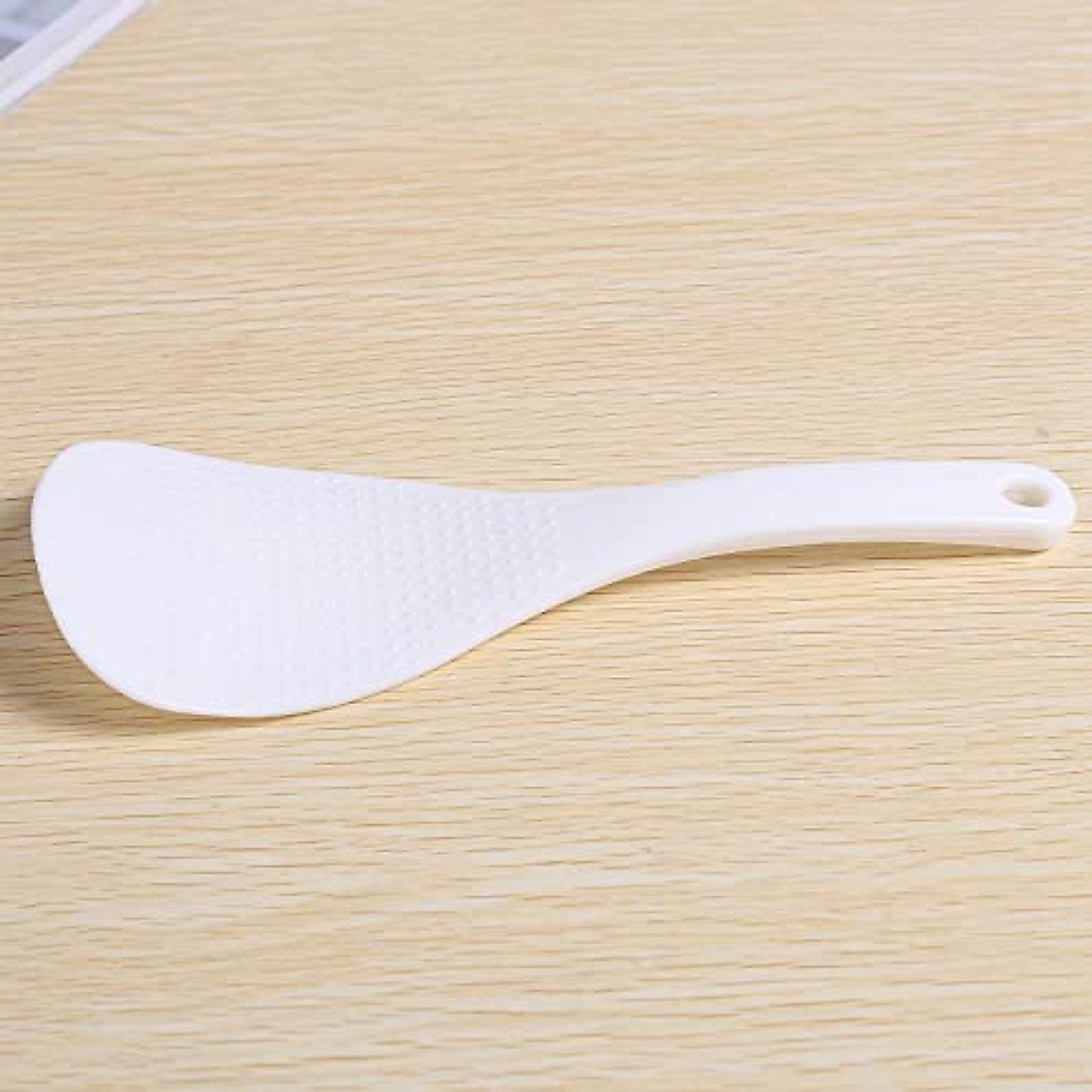 pizarra Kitchen Dotted White Plastic Flat Rice Scoop Paddle Meal Spoon