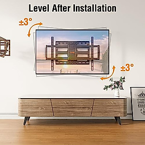 ELIVED TV Wall Mount for Most 37-82 Inch OLED QLED TVs, 8 Ball Bearings Smooth Swivel Extend for Ultra Slim Screens, Full Motion Wall Mount TV Bracket Max VESA 600x400mm, 100 lbs. Fits 16" Wood Studs