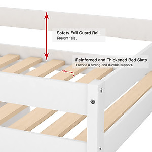 Hommoo Wooden Loft Bed with Desk and Storage Shelves Multifunctional Loft Bed Space-Saving Bed Frame Convertible Twin Over Twin Bunk Bed for Kids Adults