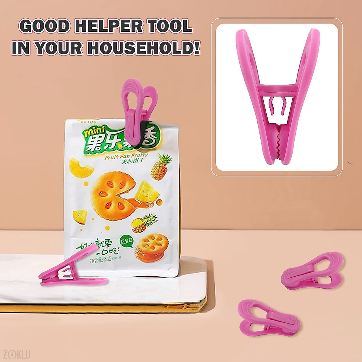 Hanger Clips For Plastic Hangers - 30Pcs Multi-Color Baby Hanger Clips for Clothes - Plastic Clips to Hang From Wire - Pink Clips for Hangers with Clips Heavy Duty Picture Clips - Hanger Clothes Clips