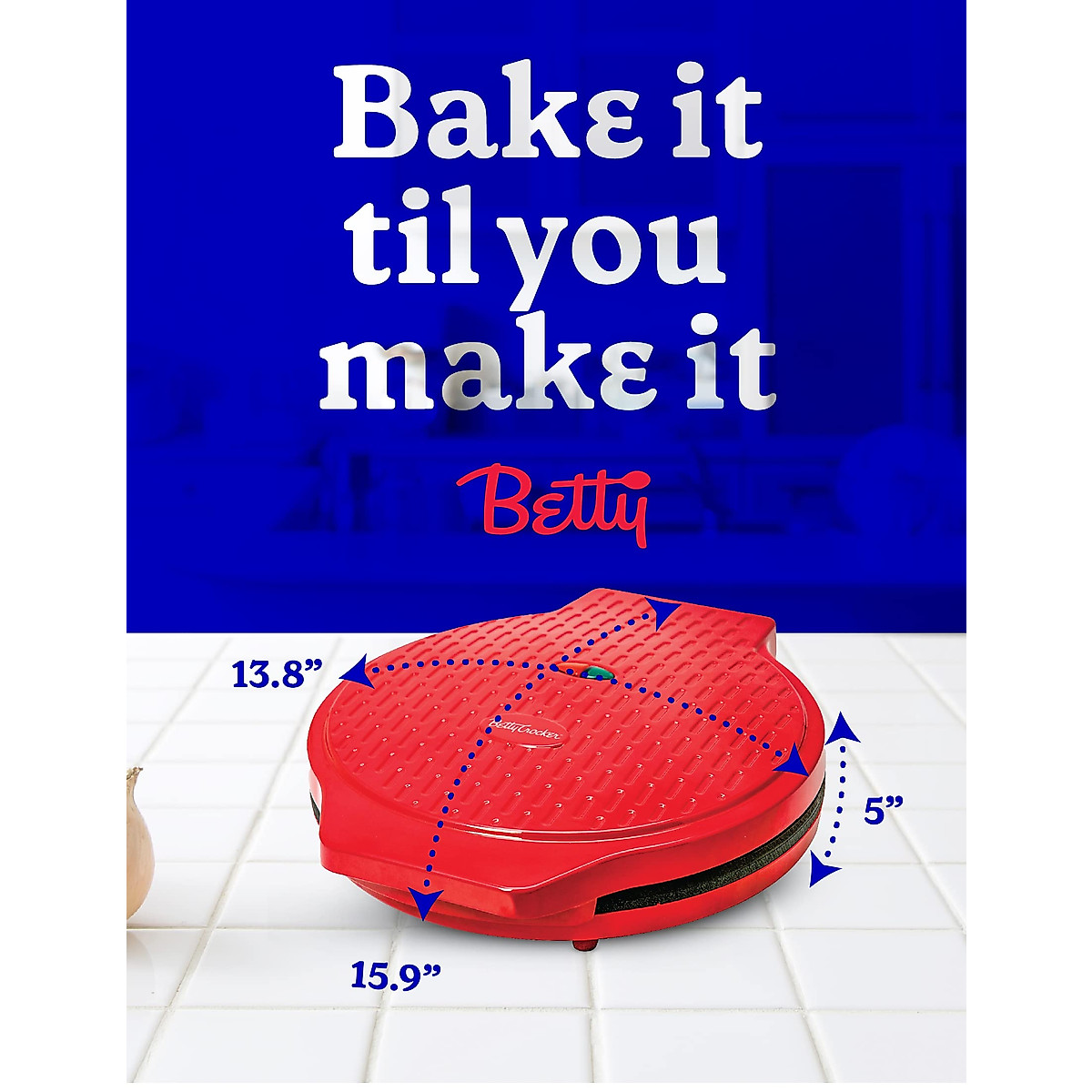 Betty Crocker Countertop Pizza Maker, 1440-Watt Pizza Maker Machine for Home, BC-2958CR