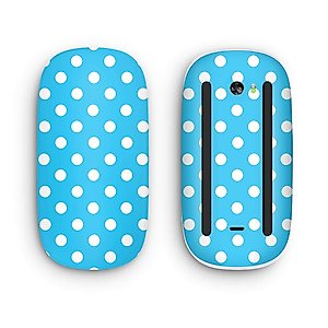 Design Skinz Light Blue & White Polka Dot (Converted) Vinyl Decal Compatible with The Apple Magic Mouse 2 (Wireless, Rechargable) with Multi-Touch Surface