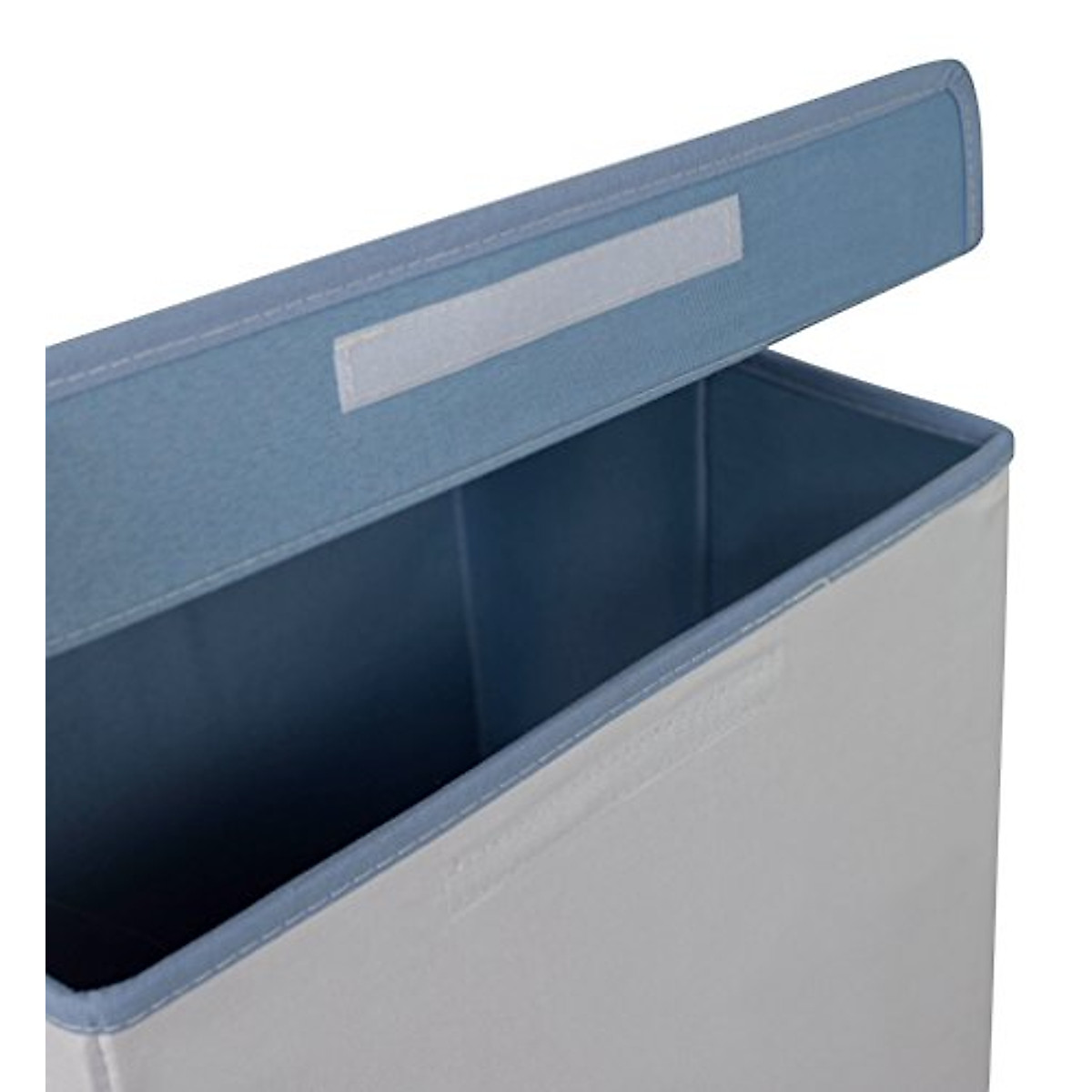 BirdRock Home Baby Clothes Hamper with Lid - Folding Cloth Hamper with Handles - Dirty Clothes Sorter Bin - Easy Storage - Collapsible - Blue and White