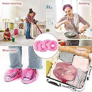 Shintop Disposable Shower Caps for Women,100 Packs Hair Caps Individually Wrapped with Large Elastic Bath Cap for Home, Hotel, Hair Salon and Spa (Pink)