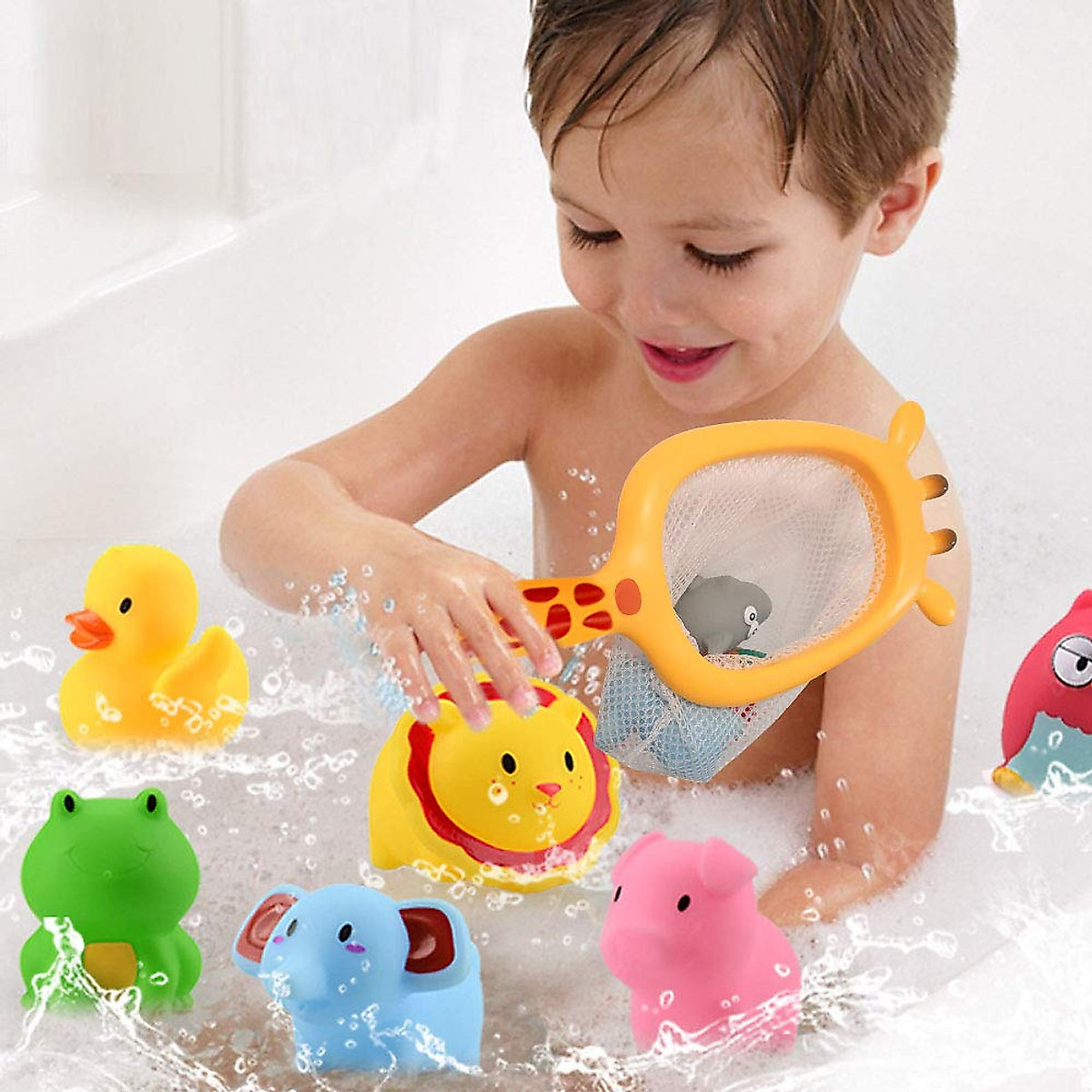 Toddler Bath Toys Mold Free Bathtub Toys, Bath Toys for Toddlers 1-3 Pool Bathroom Bath Time Submarine Set, Pool Toys for Toddlers Infant Boys Girls Birthday Gifts Age 1 2 3 4 5 6 Year Old (Animal)