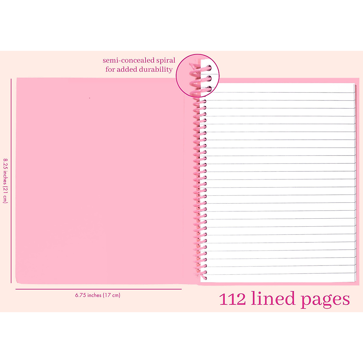 Kate Spade New York Concealed Spiral Notebook with 112 Lined Pages, Pacific Petals