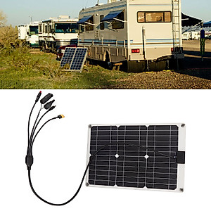 Solar Battery Panel 50W 4 Connectors Monocrystalline Silicon 18V Output High Efficiency Portable Solar Charger Panel