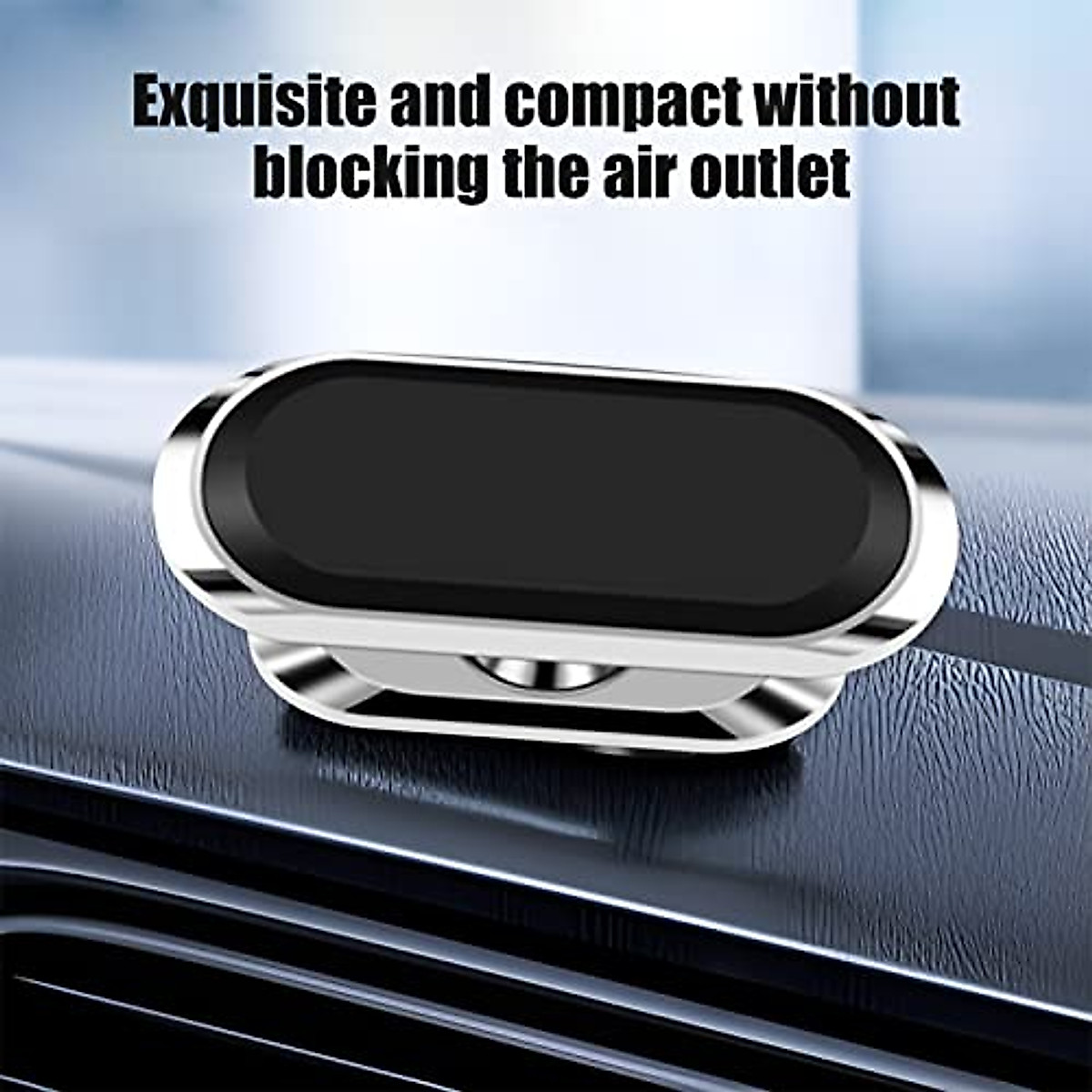 OSIFIT Magnetic Car Phone Mount,Universal Mobile Phone Holder,360 Degree Rotation Adjustable,Strong Magnet,Compatible with iPhone, Samsung,LG and All Smartphones,Silver