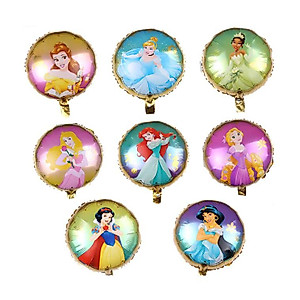 8 Disney Princess Birthday Party Balloons – Belle Cinderella Tiana Ariel Balloons – Snow White Sleeping Beauty Jasmine Rapunzel - Princess Party Supplies Balloon Decorations by Jolly Jon