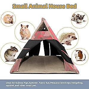 Y-DSIWX Guinea Pig Hideout House Bed, Pink Flower Rabbit Cave, Squirrel Chinchilla Hamster Hedgehog Nest Cage