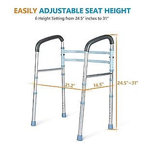 OasisSpace Stand Alone Toilet Safety Rail - Heavy Duty Medical Toilet Safety Frame for Elderly, Handicap and Disabled - Adjustable Bathroom Toilet Handrails Grab Bar, Fit Any Toilet