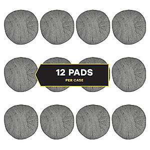GMT Steel Wool #1 Medium Grade 17" Radial Floor Pads; Case of 12 Pads; For Cleaning and Dry Scrubbing Wood, Tile, & Granite (120171)