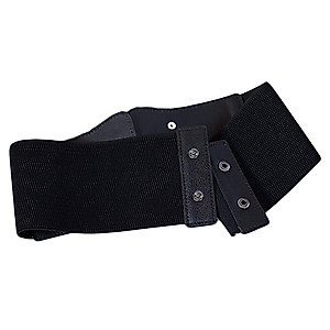 Nanxson Womens Elastic Wide Waist Band Tied Waspie Corset Obi Waist Belt PDW0077 (black)