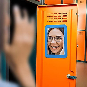 CEREM Locker Mirror Magnetic for Boys or Girls Locker, Black 5" x 7" - Real Glass Magnetic Mirror for School Locker, Office, Home