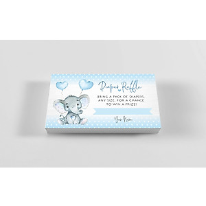 Your Main Event Prints Boy Elephant Baby Shower Invitations, Peanut Baby Shower Invites with Diaper Raffles Cards, Sprinkle, 20 Invites Including Envelopes