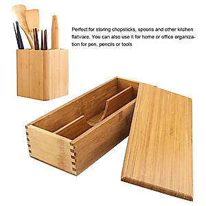 Aqur2020 Chopstick Holder Storagechopstick Box Japanese Chopsticks Box Tableware Spoon Cage Bamboo Storage Box Container