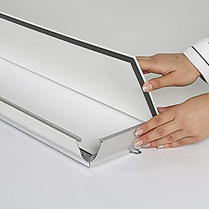 M&T Displays Portable Snap Poster Frame 40x60 Inch Silver 1.25" Aluminum Profile Front Loading Wall Mounting Photo Picture Document Certificate Sign Holder Mitered Corner Anti Glare Cover