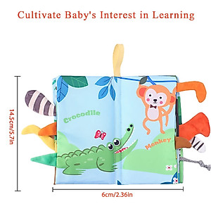 Play-Funny Baby Book 0-6 Months,Soft Book for Babies, Crinkle Tail Books for Newborn 0-3 Months, Baby Gift for Boys Girls