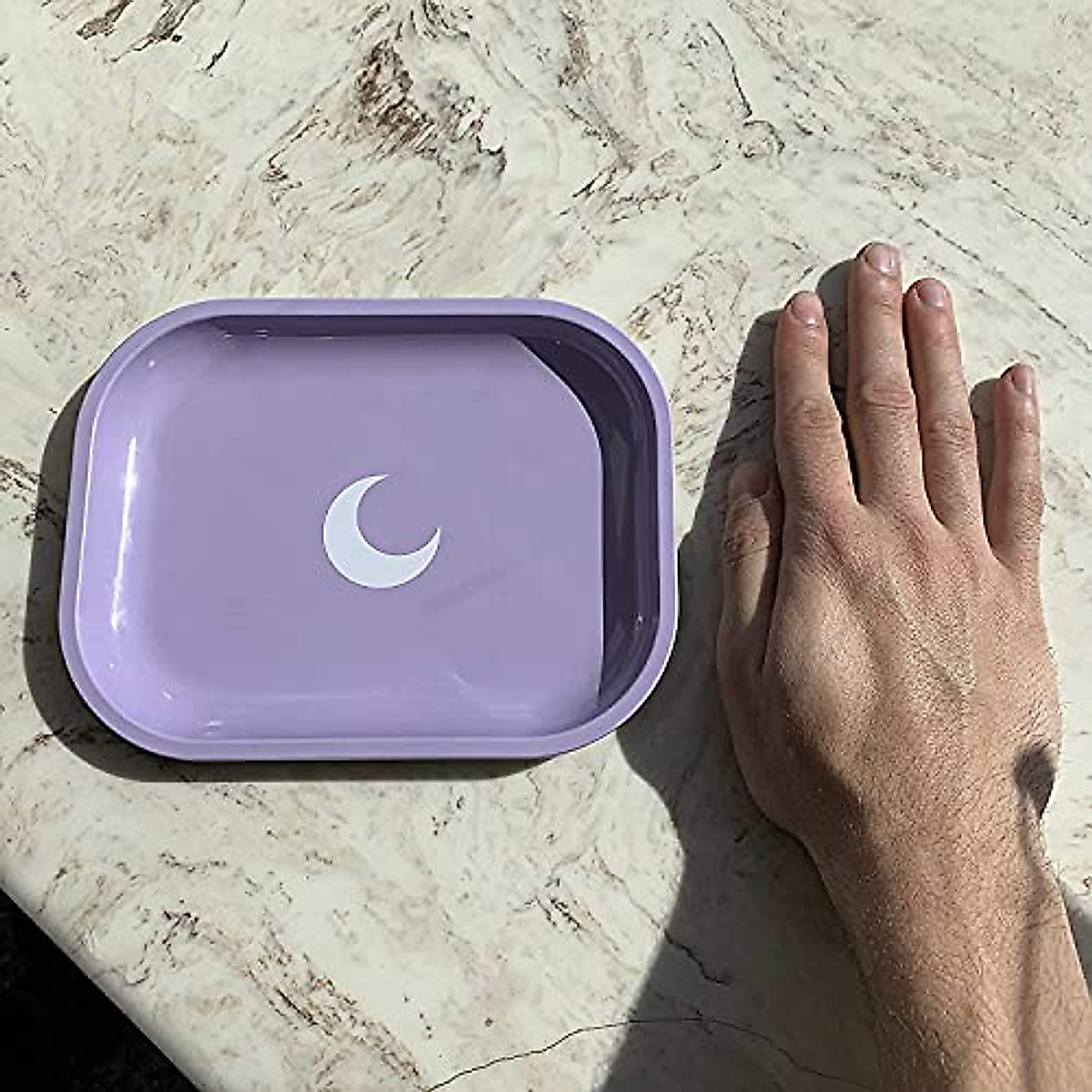 Metal Tray Small Purple Lightweight Tray - Curved Edges and Smooth Surface - 5.5 x 7 inch - Travel