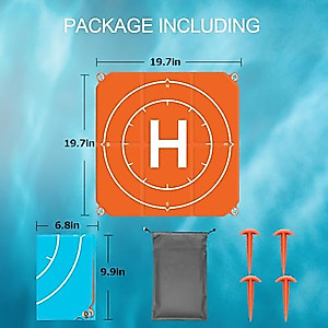 DJI Mini 4 Pro Foldable Landing Mat, Waterproof Helipad for DJI Mini 4 Pro, Air 3, Mini 3, Mavic 2 Pro, FPV (20inch)