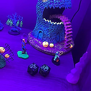 Oogie Boogie's Dice Glow in The Dark Skull Dice Set of 2 with Dice Bag Perfect for Halloween, The Nightmare Before Christmas