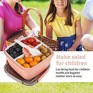 shopwithgreen 52 OZ to Go Salad Container Lunch Container, BPA-Free, Berry Boxes Keep Fresh Produce Saver Food Storage Containers with Leak-proof Lids - Clear, 68oz,Microwave Safe (Pink)