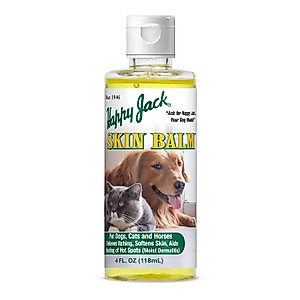 Happy Jack Skin Balm Hot Spot & Itchy Skin Relief for Dogs, Cats & Horses (4 oz), Softens Skin, Aids Healing of Hot Spots, Fast Relief to Intense Itching, Scratching & Gnawing