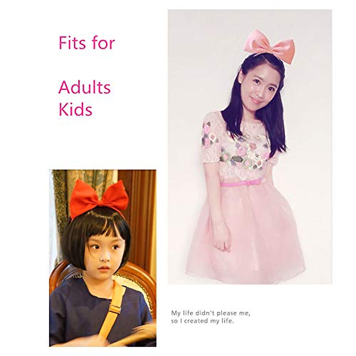 MXXGMYJ Women Big Bows Headbands Bow Headband Hairbands for Women Girls Bow Hair Hoop Birthday Halloween Christmas Party Costume Accessories Gifts Pink 1Pcs