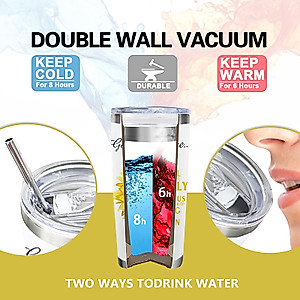 Paayna 20 oz You Are Awesome Purple Glitter Stainless Steel Tumbler with Lid and Straw, Vacuum Double Wall Insulated Affirmation Coffee Cup, Inspirational Quote Travel Mug Gifts for Women Girls