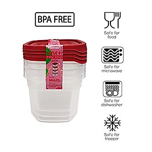 Plasvale Food Storage Containers with Lids, Freezer, Microwave and Dishwasher Safe - BPA Free - 17.92 oz (8-Pieces Set, White, Model 2)