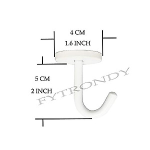 FYTRONDY White Edition Stainless Steel Screws Mount Ceiling Hooks, Coat Hanger (2 INCH, 4 Pack)