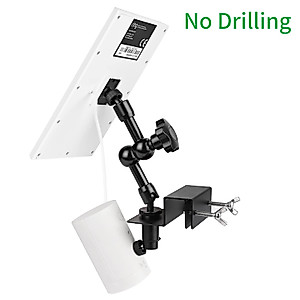 2-in-1 Gutter Mount for Ring Solar Panel, Stick Up Cam Battery, Spotlight Cam Battery and Spotlight Cam Battery Plus/Pro, Perfect Angle to Get Adequate Sunlight for Your Ring Solar Panel - Black