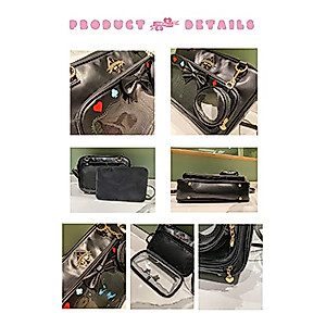 Eien Kaliforua Ita Bag Cute JK Uniform Bag Double Window Sweet PU Leather ita Bag Kawaii Pins Bag+cute small bag
