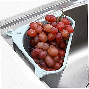 KUYYFDS Triangle Sink Storage Basket Suction Cup Hanging Kitchen Sink Vegetable Peel Trash Box Colanders Food Strainers