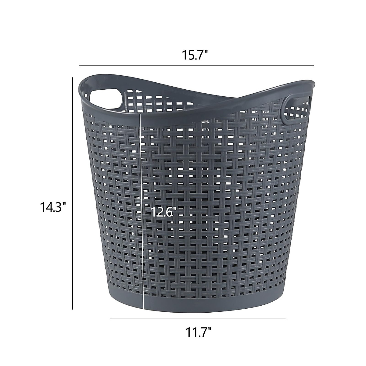 EudokkyNA 6-pack 30 Liter Large Storage Baskets, Plastic Laundry Hamper Basket
