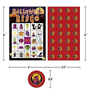 Hohomark Halloween Bingo Game Cards 26 Players Halloween Bingo Game for Kids Adults Halloween Party Favors Supplies for Home Family School Classroom Activities