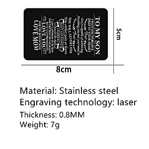 ZKXXJ Personalized to My Son/Daughter Gifts from Dad Mom Customized Stainless Steel Wallet Card Insert,Inspirational Meaningful Present Birthday Love You