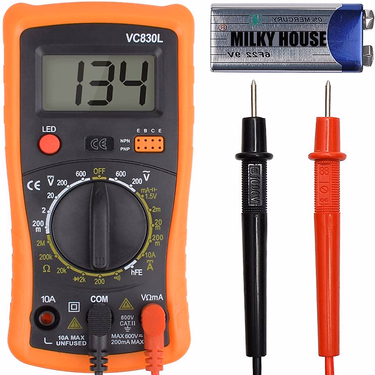 Digital Multimeter Pocket Clamp Multimeters Multi Tester Voltmeter Ammeter Ohmmeter AC/DC Ohm Volt Amp and Diode Voltage Electrical Tester Meter with Backlight LCD,Home Professional Use Automotive,etc