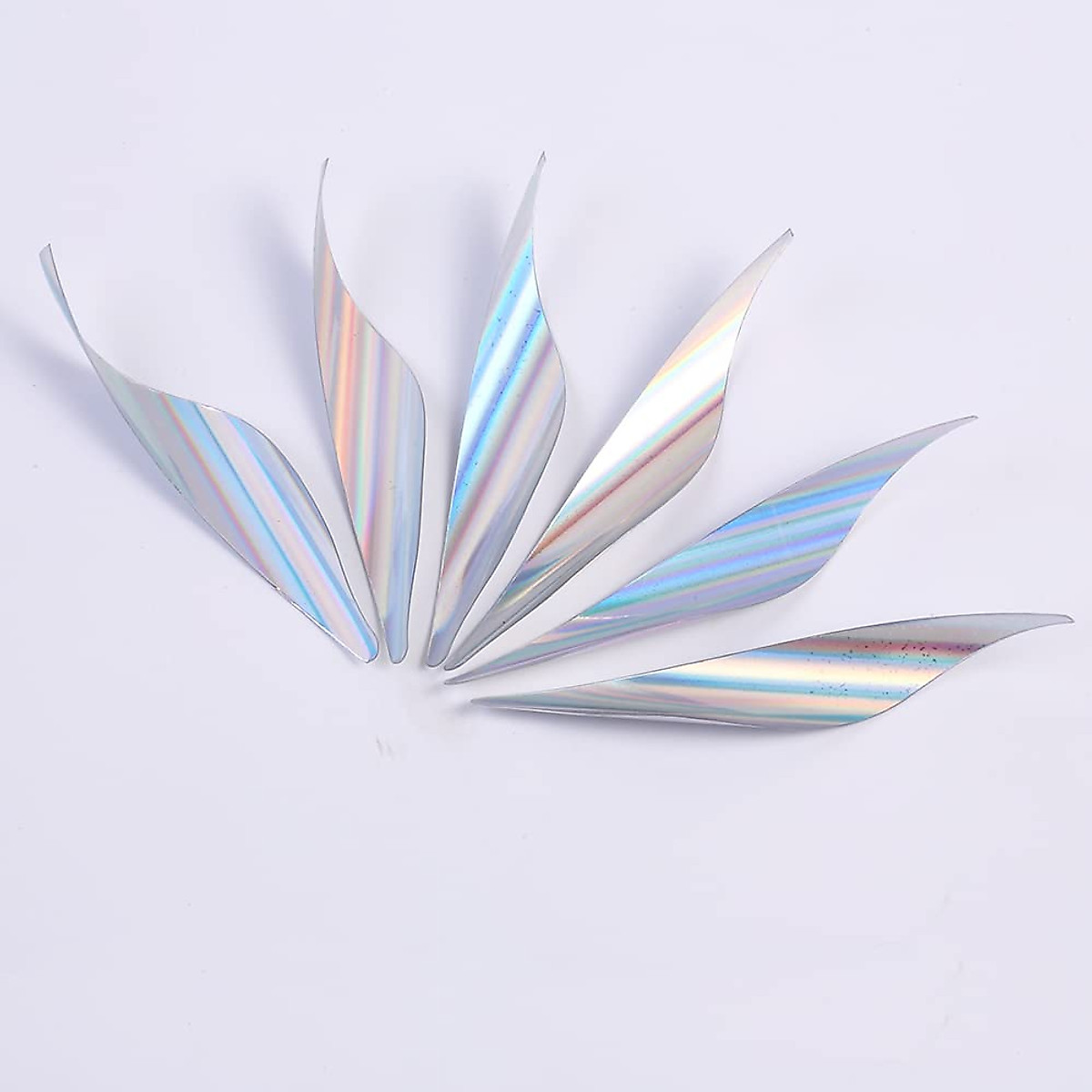 BICASTER Spin Vanes 2inch LH/RH Arrow Vanes Fletches - 50pcs (Left Handed, Colorful Silver)