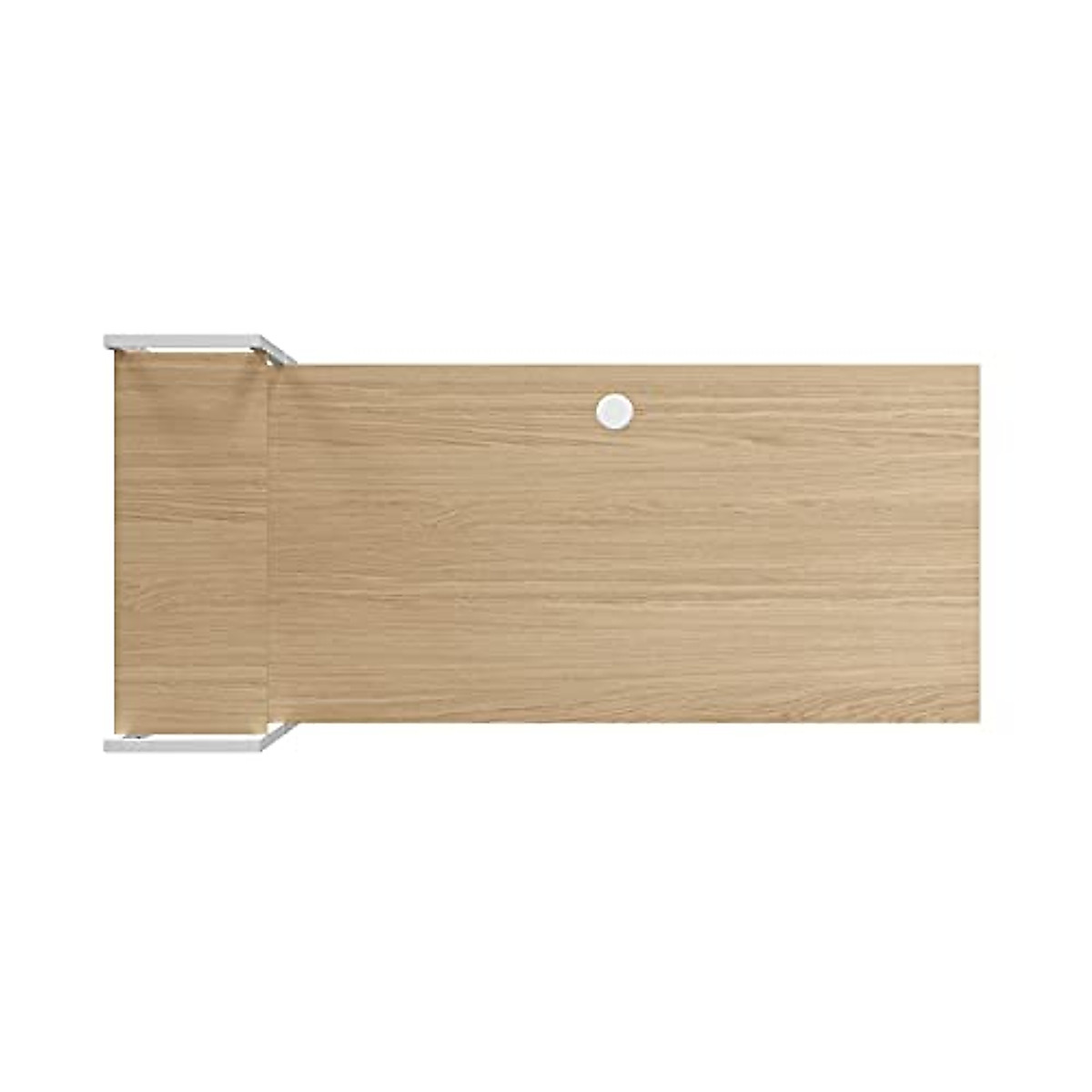 Ames 55" Reversible Gaming Computer Desk with Adjustable Shelves, Home Office Desk, Grommet Cable-Management, Leveler Feet, Easy Assembly, White/White Oak