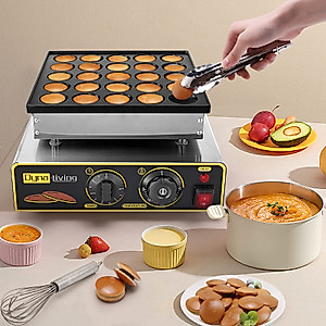Dyna-Living Mini Pancake Maker 25pcs Dutch Pancake Baker Maker Commercial Electric Dorayaki Maker Non-stick Waffle Pancake Maker for Home Kitchen 950W 110V